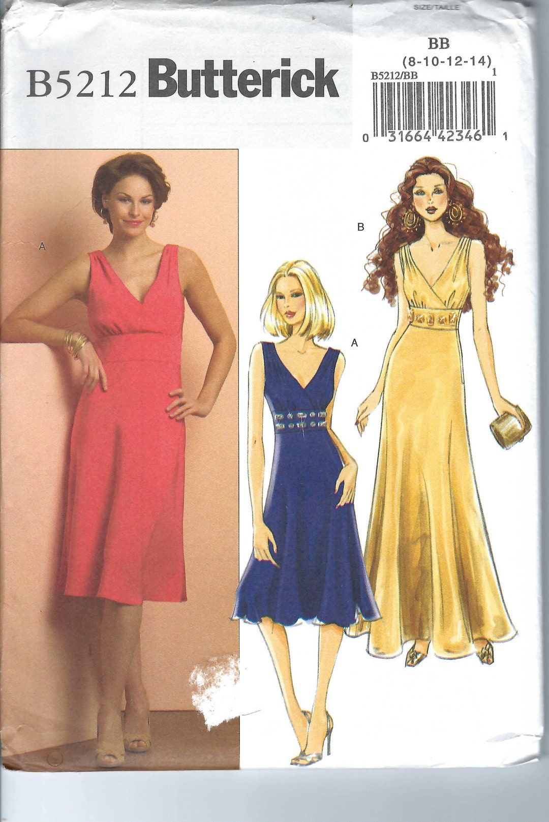 Uncut Butterick Sewing Pattern 5212 Misses Special Occasion Dress ...