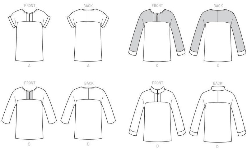 Uncut Sewing Pattern for Misses' Button-closure Tunics With Yokes ...