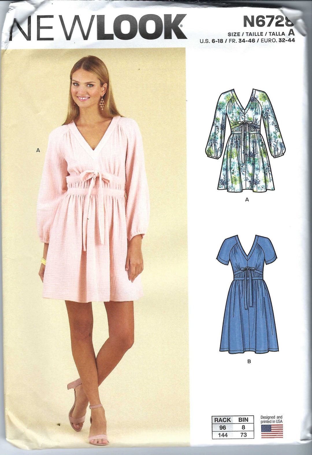 Uncut New Look Sewing Pattern Womens Dresses in Misses Sizes, New Look ...