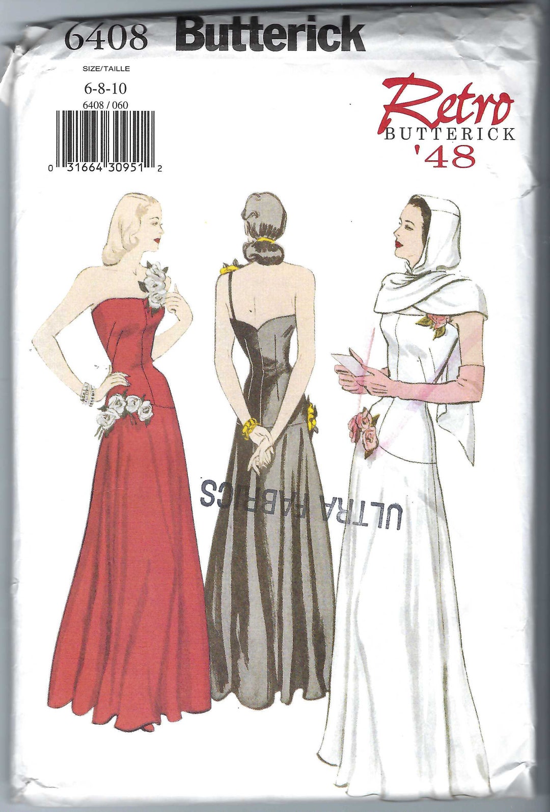 Uncut Butterick Sewing Pattern Retro 1948 Butterick 6408 Misses Dress ...