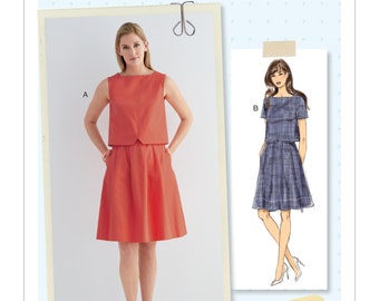 Uncut NEW Pattern BUTTERICK 6593 Misses Pullover Tops With Gathers Sz 6 ...