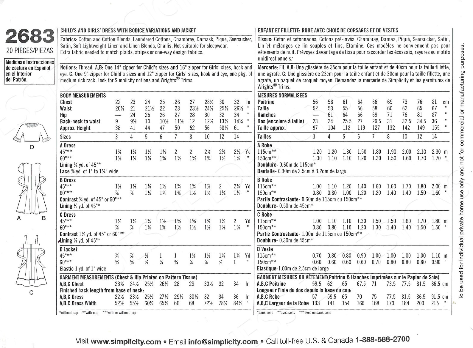 Uncut Simplicity sewing pattern 2683 Girl Child Dress with | Etsy