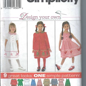 Uncut Vintage Simplicity Sewing Pattern 7283 Childs Dress and Jumper Sz ...