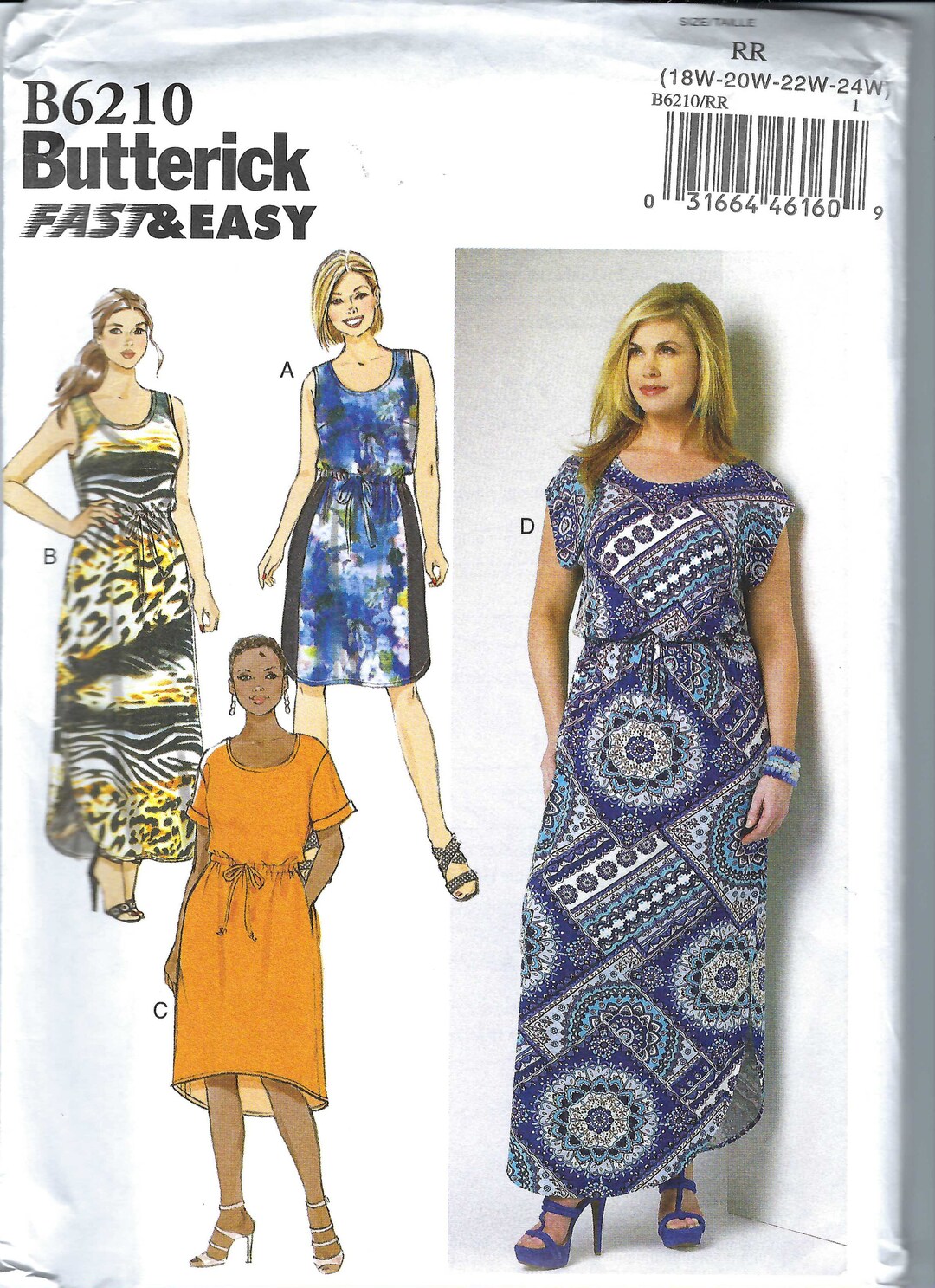 Uncut Butterick Sewing Pattern 6210 Woman's Petite Dress Size 18-20-22 ...