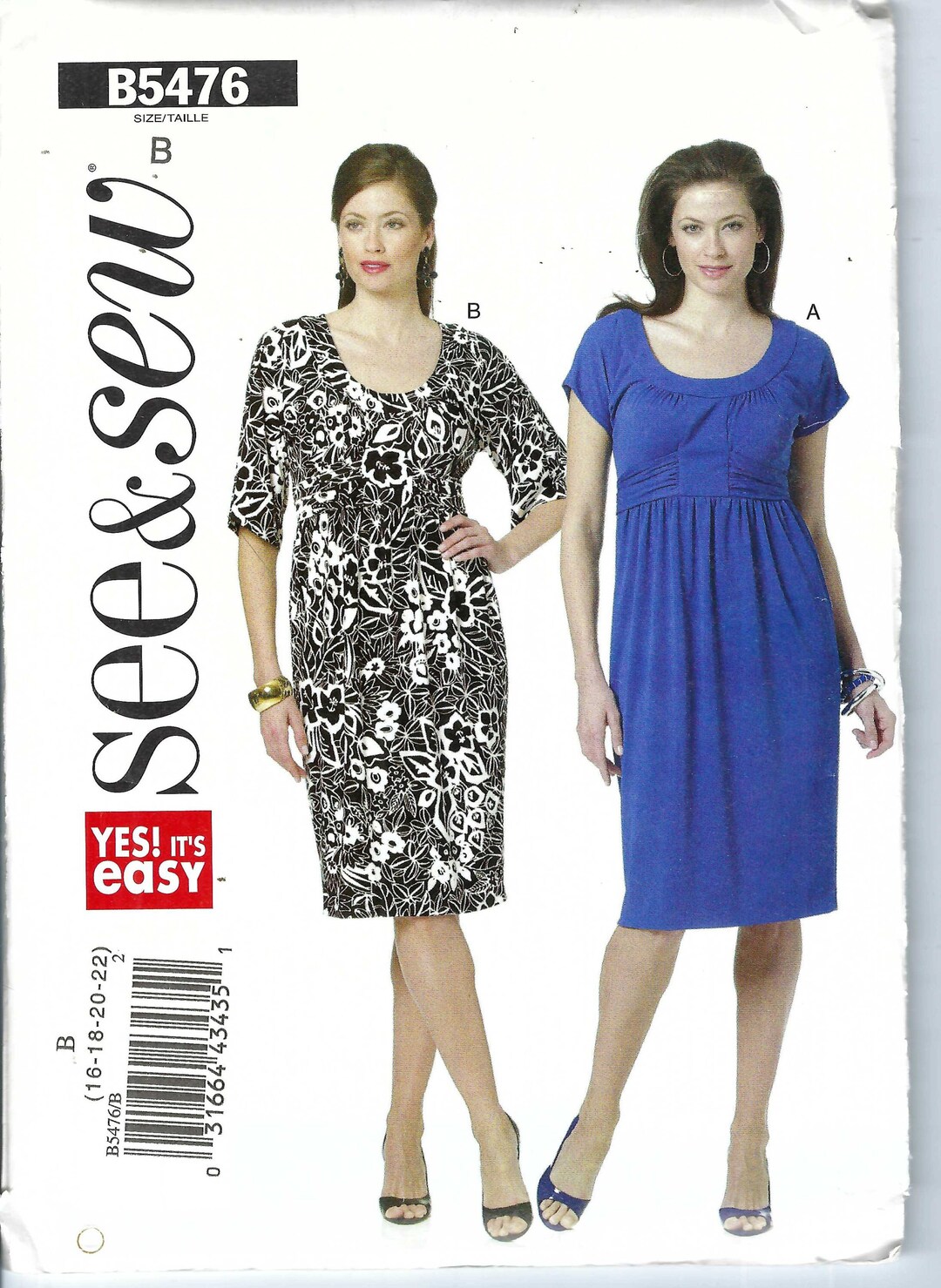Uncut Butterick Sewing Pattern Misses' Size 16-18-20-22 Raised Empire ...
