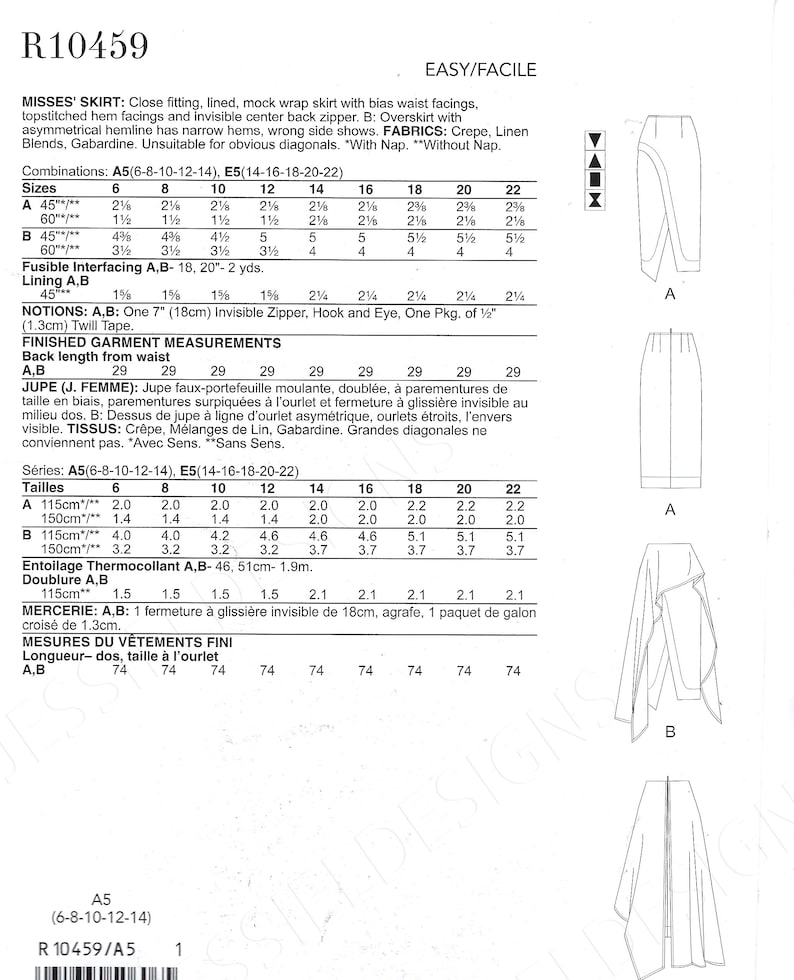 Uncut Vogue Sewing Pattern 10459 R10459 V1683 1683 Misses' - Etsy