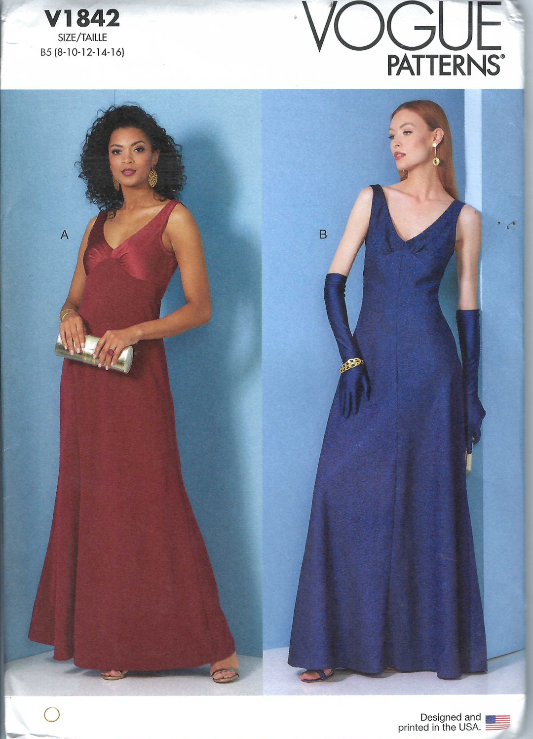 Uncut Vogue Sewing Pattern Women's Dress, Formal Dress, Maxi Dress ...