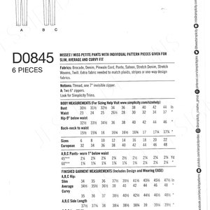 Uncut Simplicity Sewing Pattern 0845 8514 Misses' Petite - Etsy