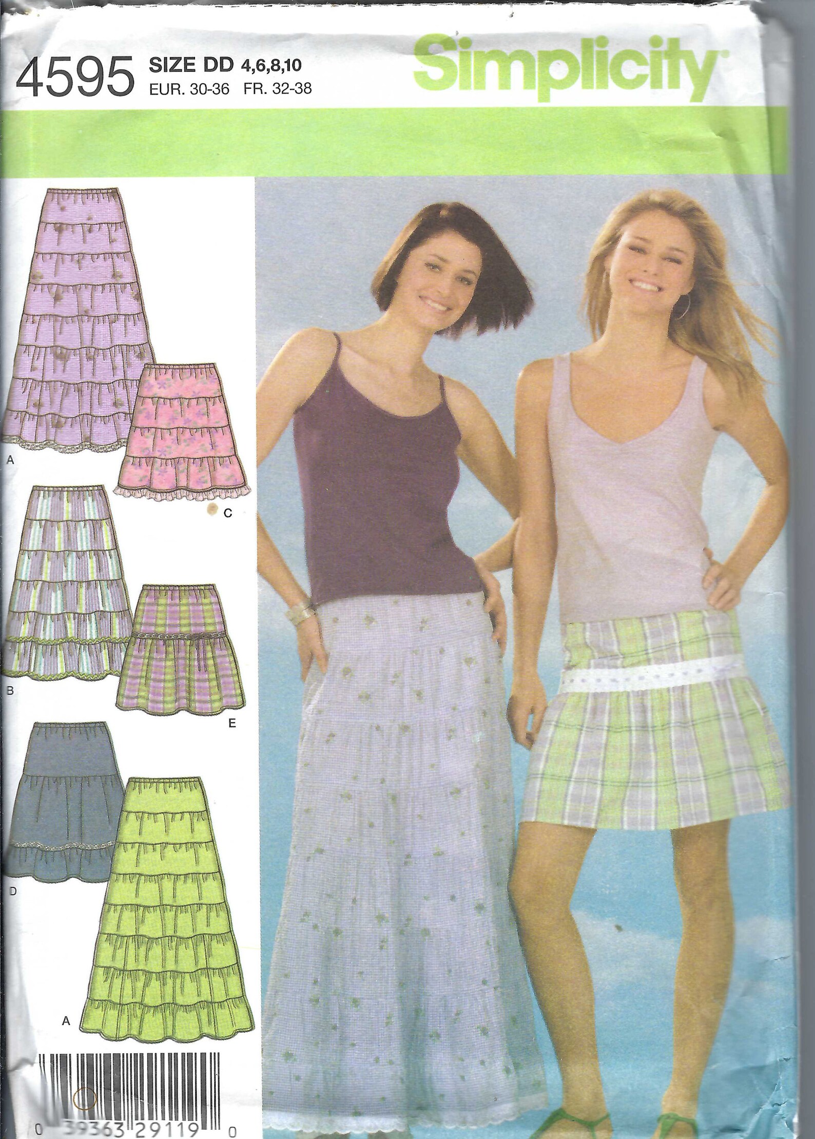 Uncut Simplicity Sewing Pattern 4595 Misses' Tiered Skirt Sewing ...