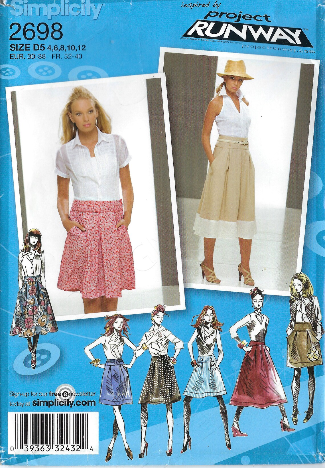 Uncut Simplicity Sewing Pattern 2698 Misses' Skirts With Yoke and ...