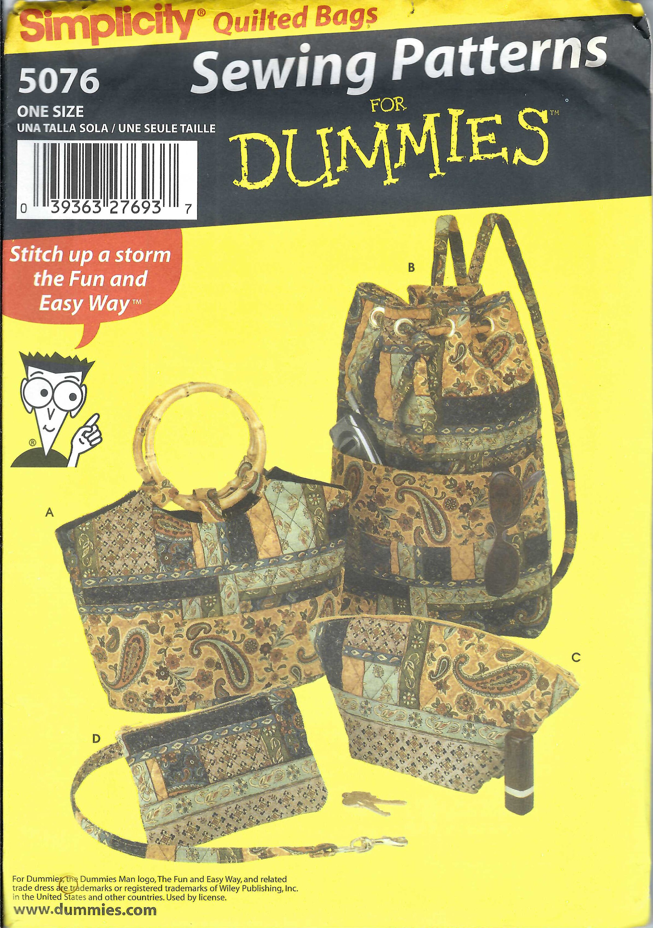 Uncut Simplicity Sewing Pattern Crafts Quilted Bags Pouches 5076 Sewing ...