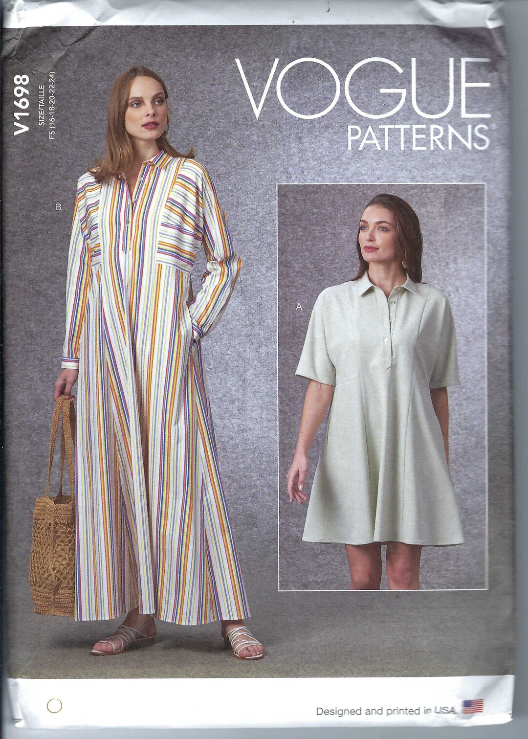 Uncut Vogue Sewing Pattern Women's Dress, Maxi Dress Pattern, Pullover ...