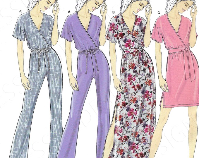 Uncut New Look Sewing Pattern 931 6554 New Look Knit Jumpsuit & Dresses ...