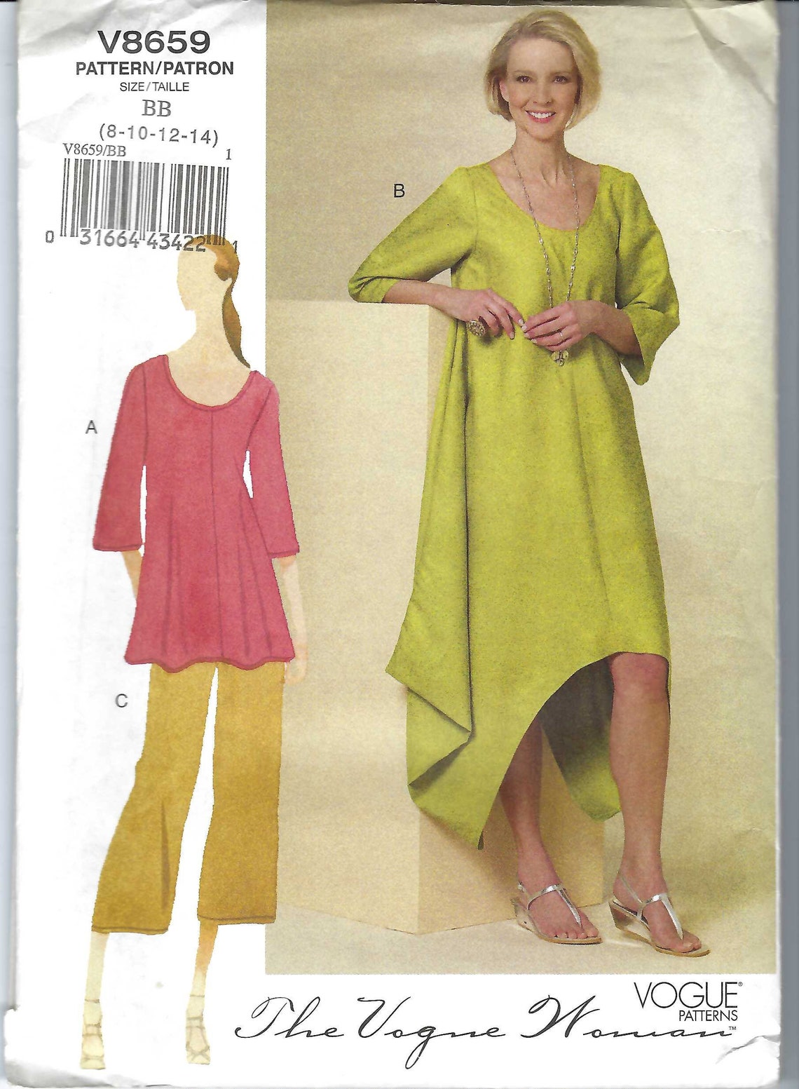 Rare Uncut Vogue Sewing Pattern 8659 Misses Tunic Dress and | Etsy