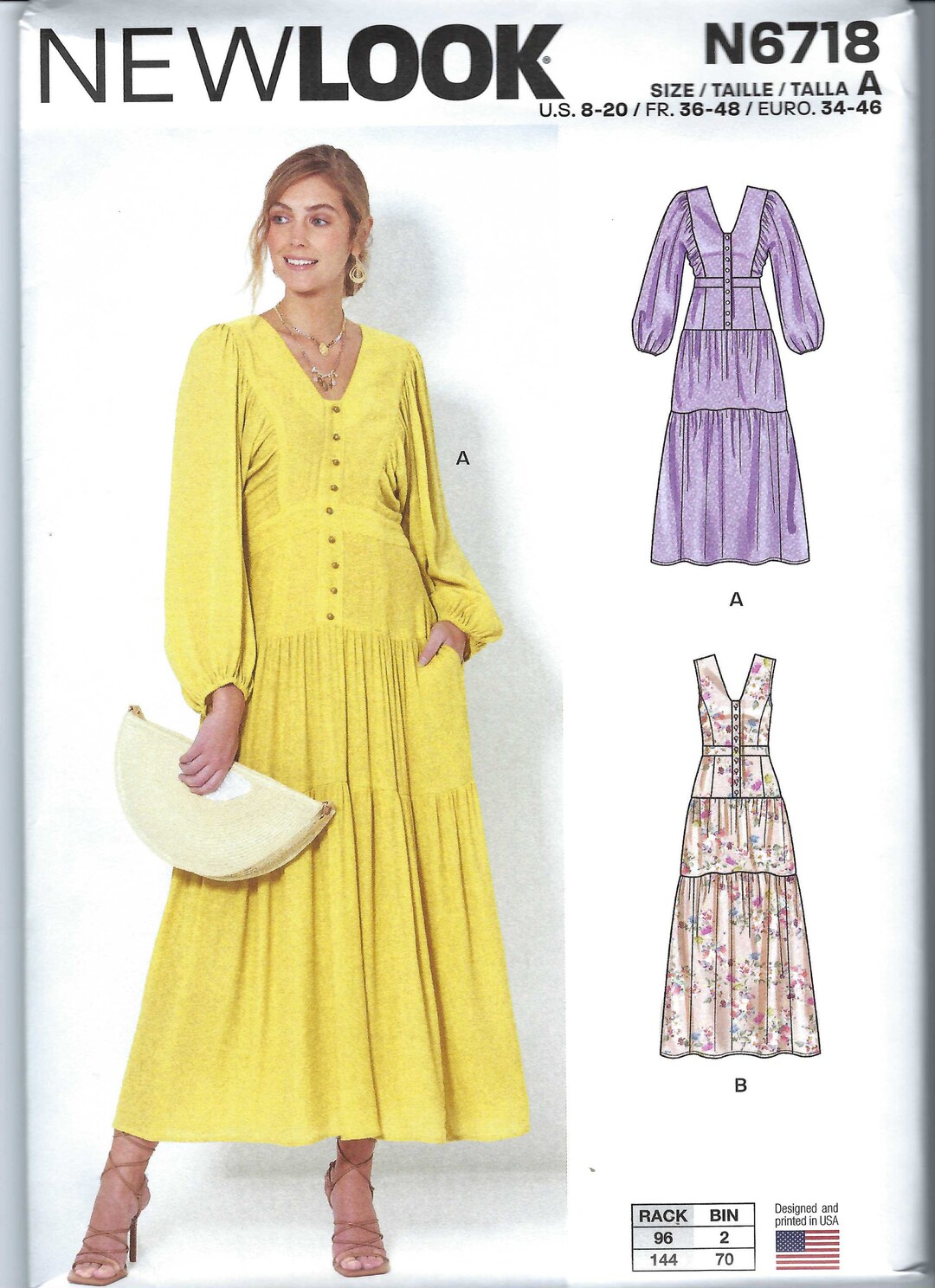 Uncut New Look Sewing Pattern Dress Misses New Look 6718 Uncut Dress ...