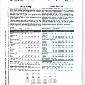 Uncut Butterick Sewing Pattern 4717 Girls Size 2-5 6-8 Sleeveless Dress ...