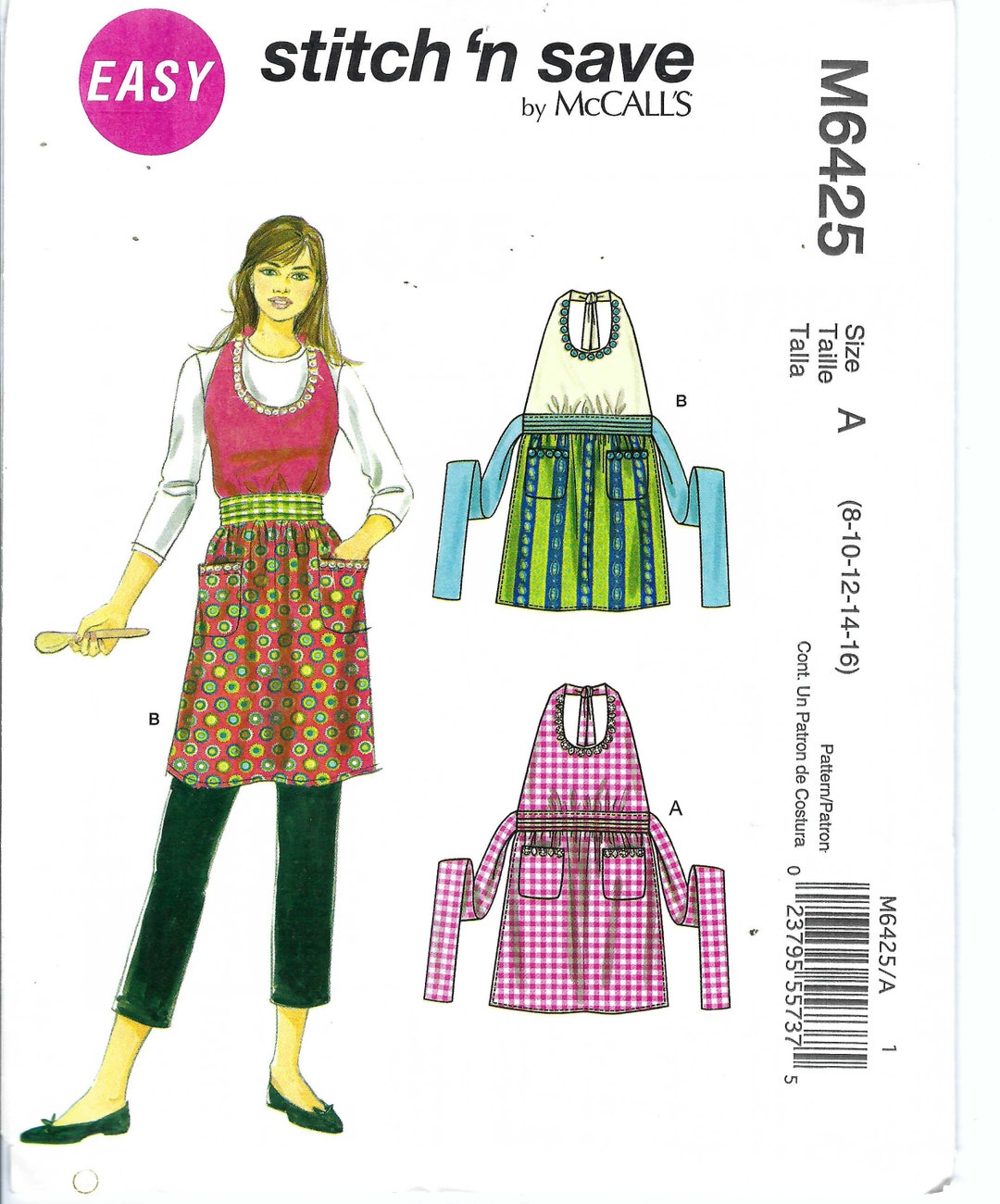 Uncut Mccall's Sewing Pattern 6425 Misses Aprons Size 8-16 FF - Etsy