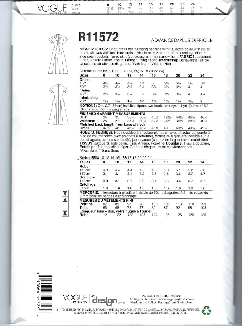 Uncut Vogue Sewing Pattern 11572 1898 Misses' Dress by Badgley Mischka ...