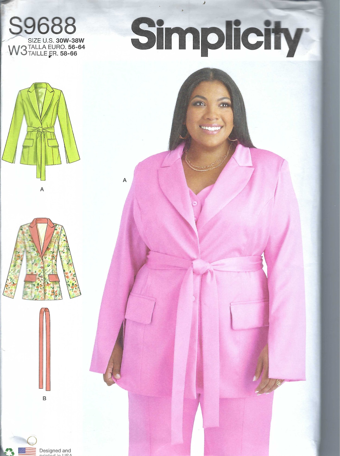 Uncut Simplicity Sewing Pattern 9688 Misses' Women's Lined Jacket With ...
