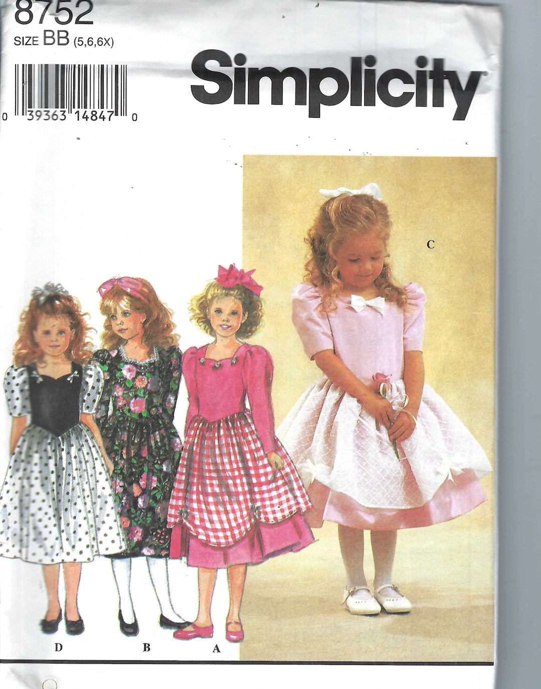 Uncut Vintage Simplicity Sewing Pattern Little Girls Dress Pattern 4 ...