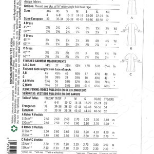 Uncut Simplicity Sewing Pattern 10506 9101 Pullover Dress Sewing ...