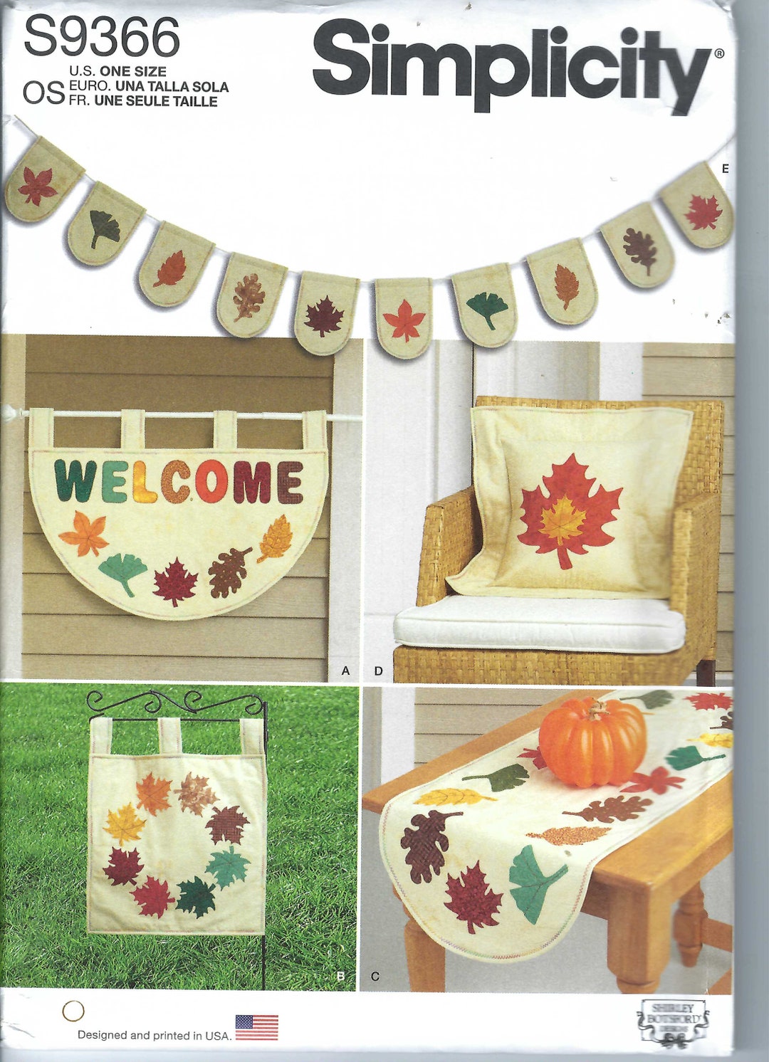 Uncut Simplicity Sewing Pattern Leaf Decor Simplicity Sewing Pattern ...