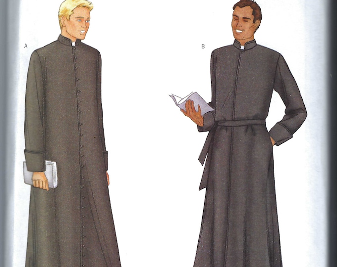 Uncut Butterick Sewing Pattern 6844 Priest Clergy Cassock Church Robe ...