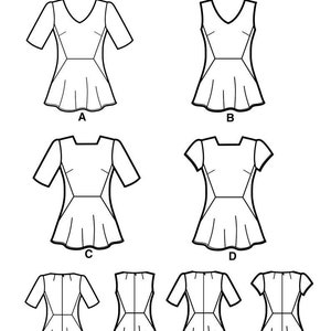 Uncut Simplicity 8168 Peplum Tops, Peplum Blouse Sewing Pattern Size 6 ...