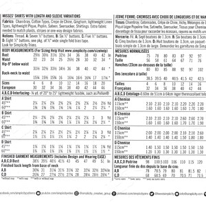 Uncut Simplicity Sewing Patterns 8340 Project Runway Shirts W ...