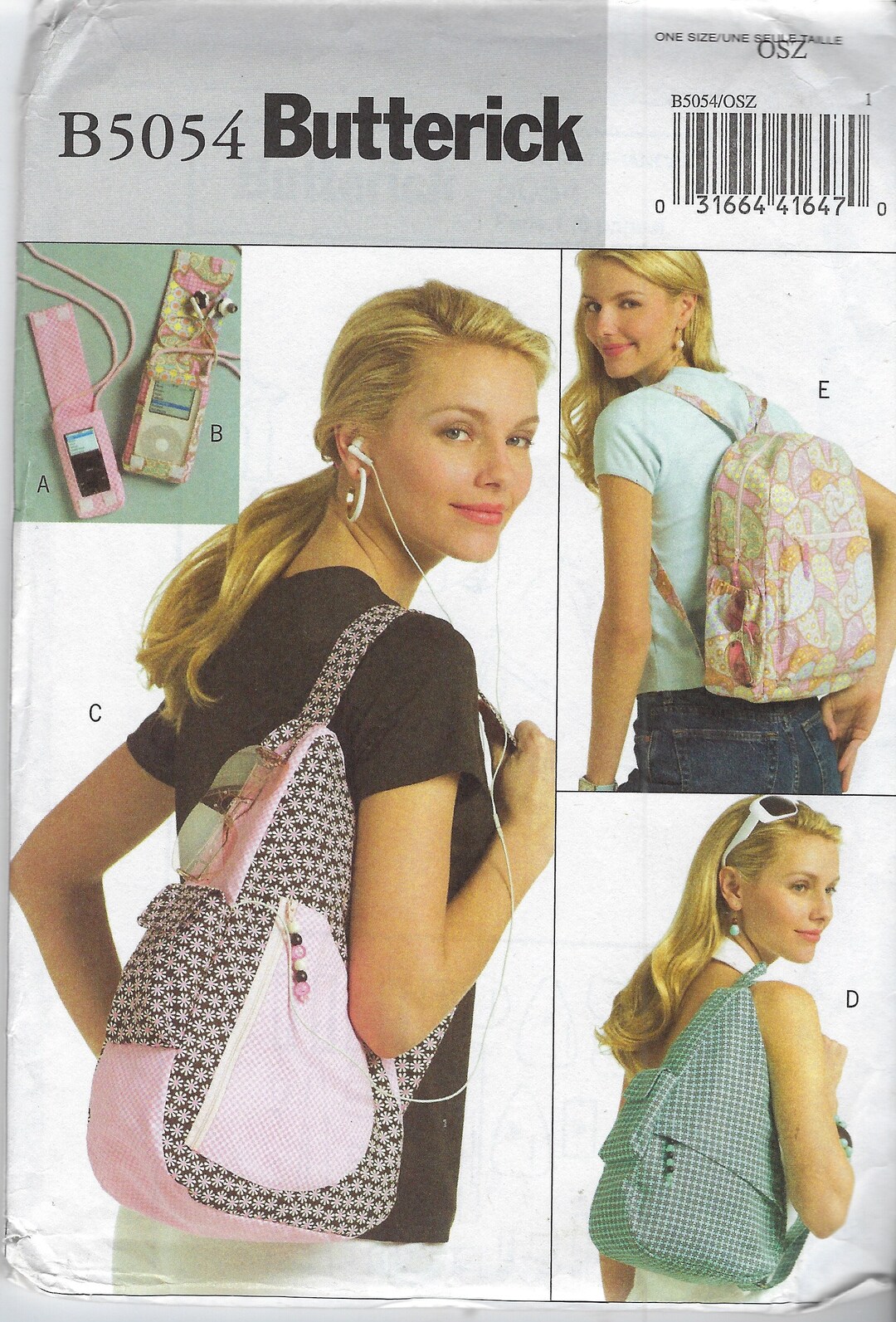 Uncut Butterick Sewing Pattern 5054 Craft Pattern Womens Handbag or ...