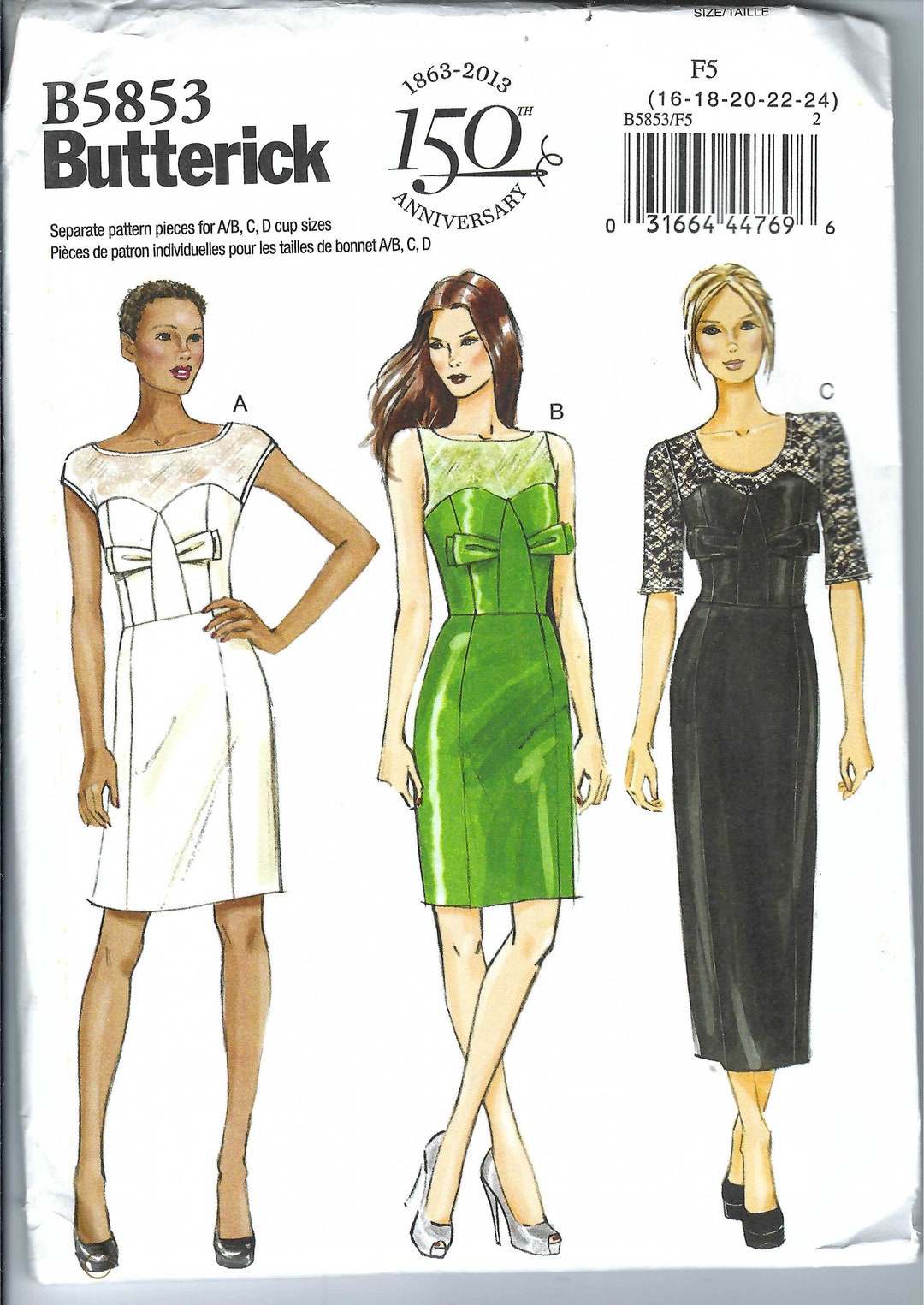 Uncut Butterick Sewing Pattern Formal Princess Seam Boned Bodice Inset ...