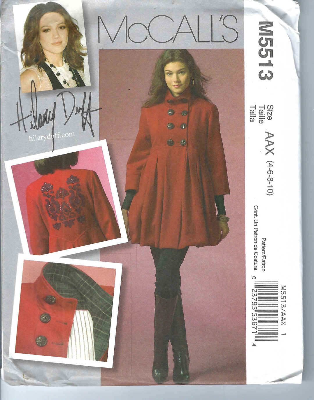 Uncut Mccalls Sewing Pattern Ladies Lined Coat Pattern - Mccall's 5513 - Misses Lined Coat ...