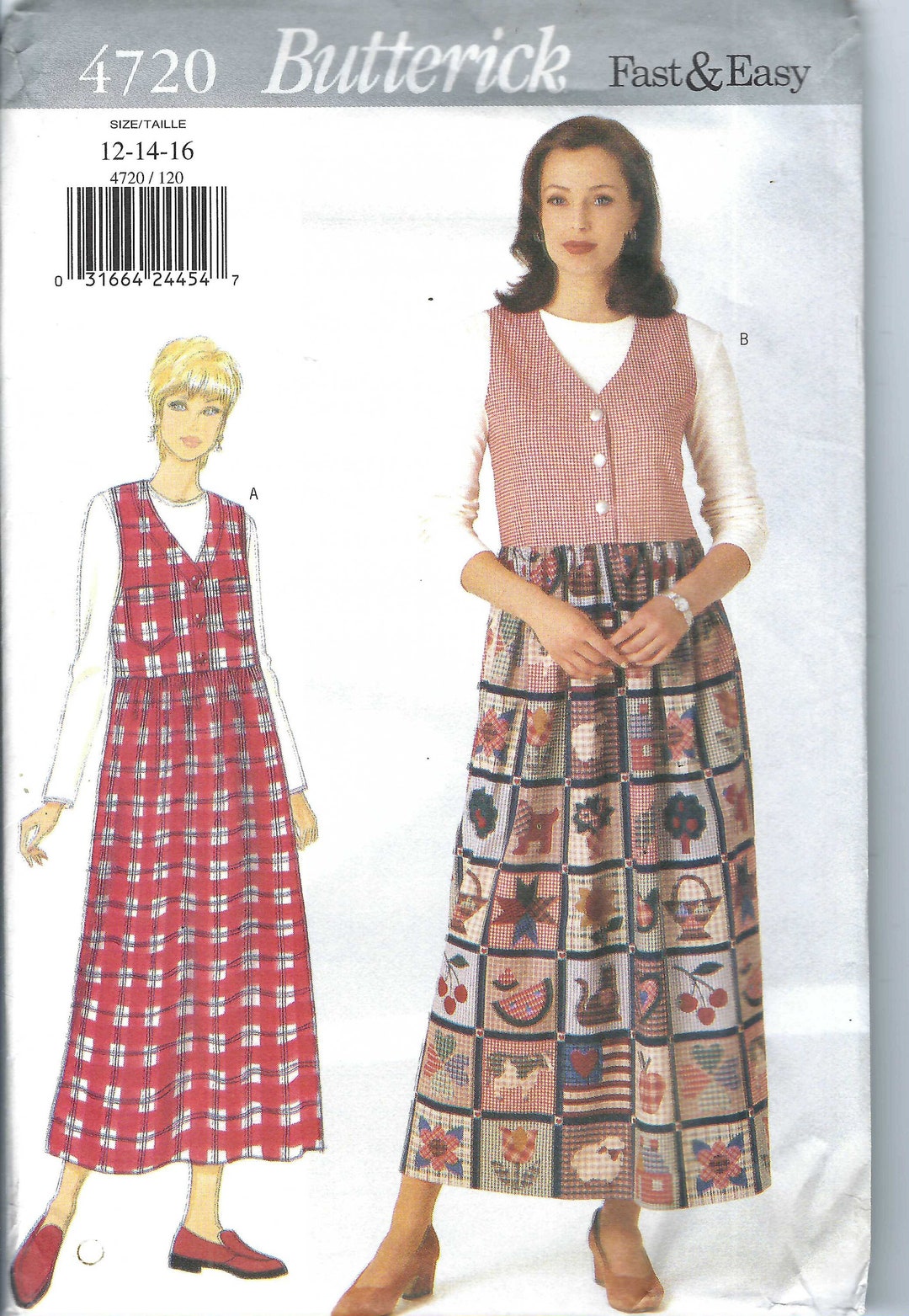 Uncut Vintage Butterick Sewing Pattern Misses Pullover Sleeveless Dress ...