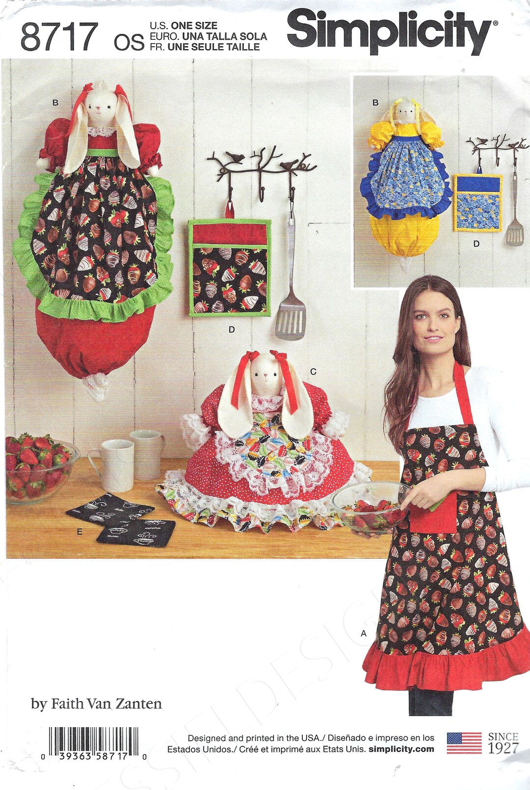 Uncut Simplicity Sewing Pattern 8717, Apron & Kitchen Decor Sewing ...