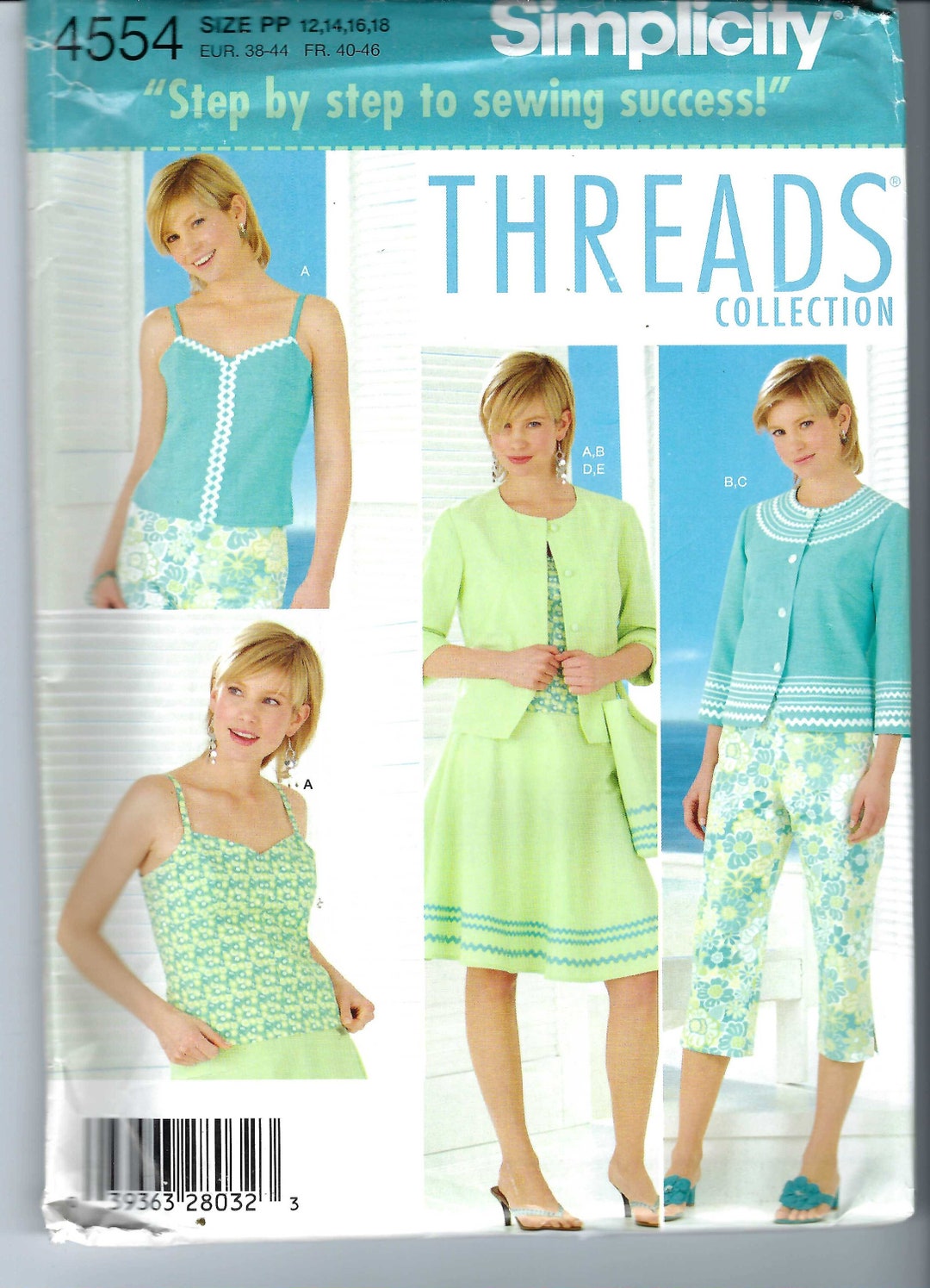 Uncut Simplicity Sewing Pattern Misses Top, Jacket, Skirt, Capri and ...