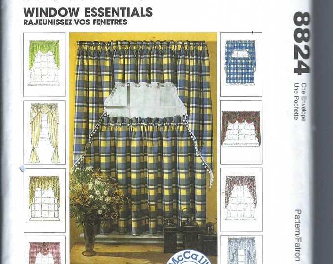 Uncut Mccalls Sew Sewing Pattern 8824 Window Essentials - Jabots ...