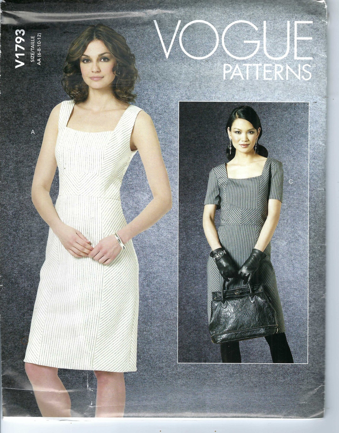 Uncut Vogue Sewing Pattern Womens Dress, Fitted Dress, Sleeveless Dress ...