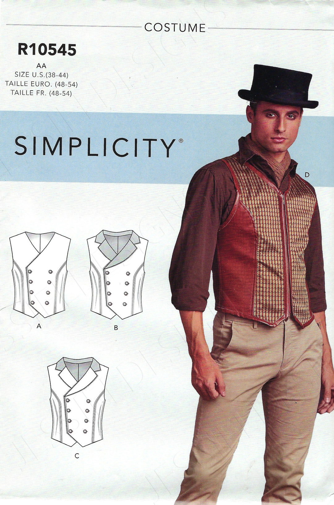Uncut Simplicity Sewing Pattern 11598 11159 10545 9087 Men's Steampunk ...