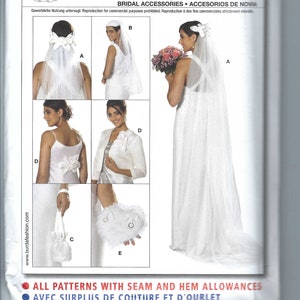 Uncut Burda Sewing Pattern Wedding Accessories 7673, Bridal Gown Veil ...