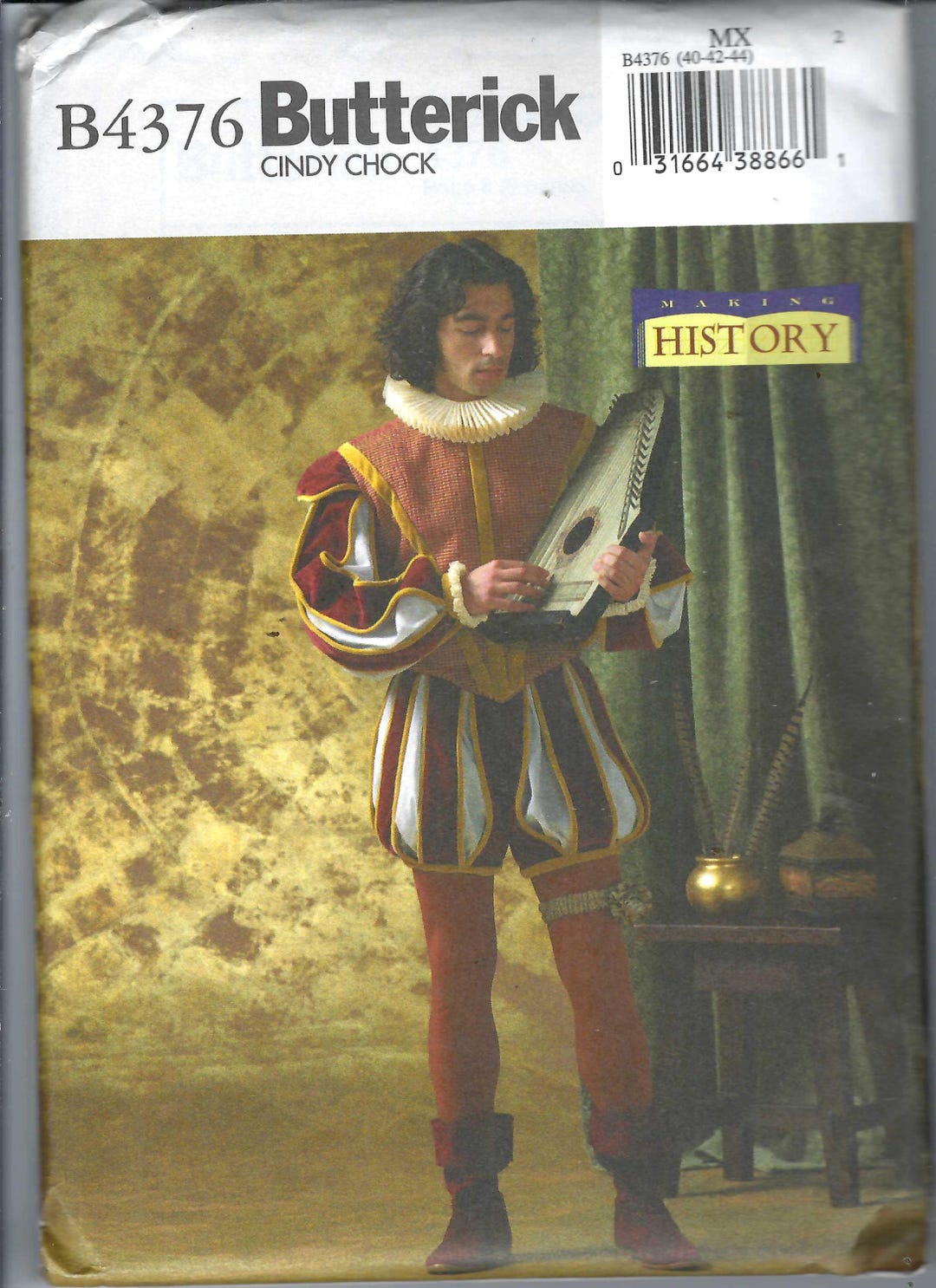 Uncut Butterick Sewing Pattern 4376 Men's Doublet & Pantaloons Costume ...