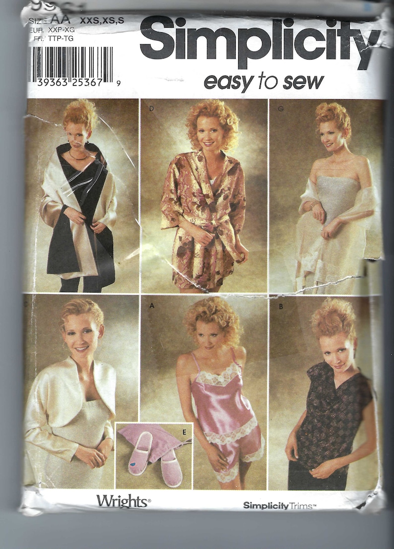 Uncut Simplicity Sewing Pattern 9961 Easy to Sew Wrights Design Size ...