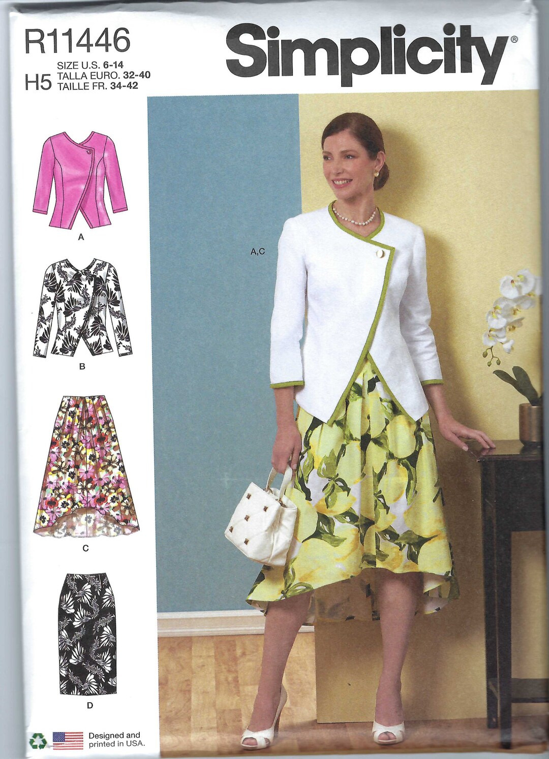 Uncut Simplicity Sewing Pattern 11446 9555 Womens Jacket and Skirt in ...