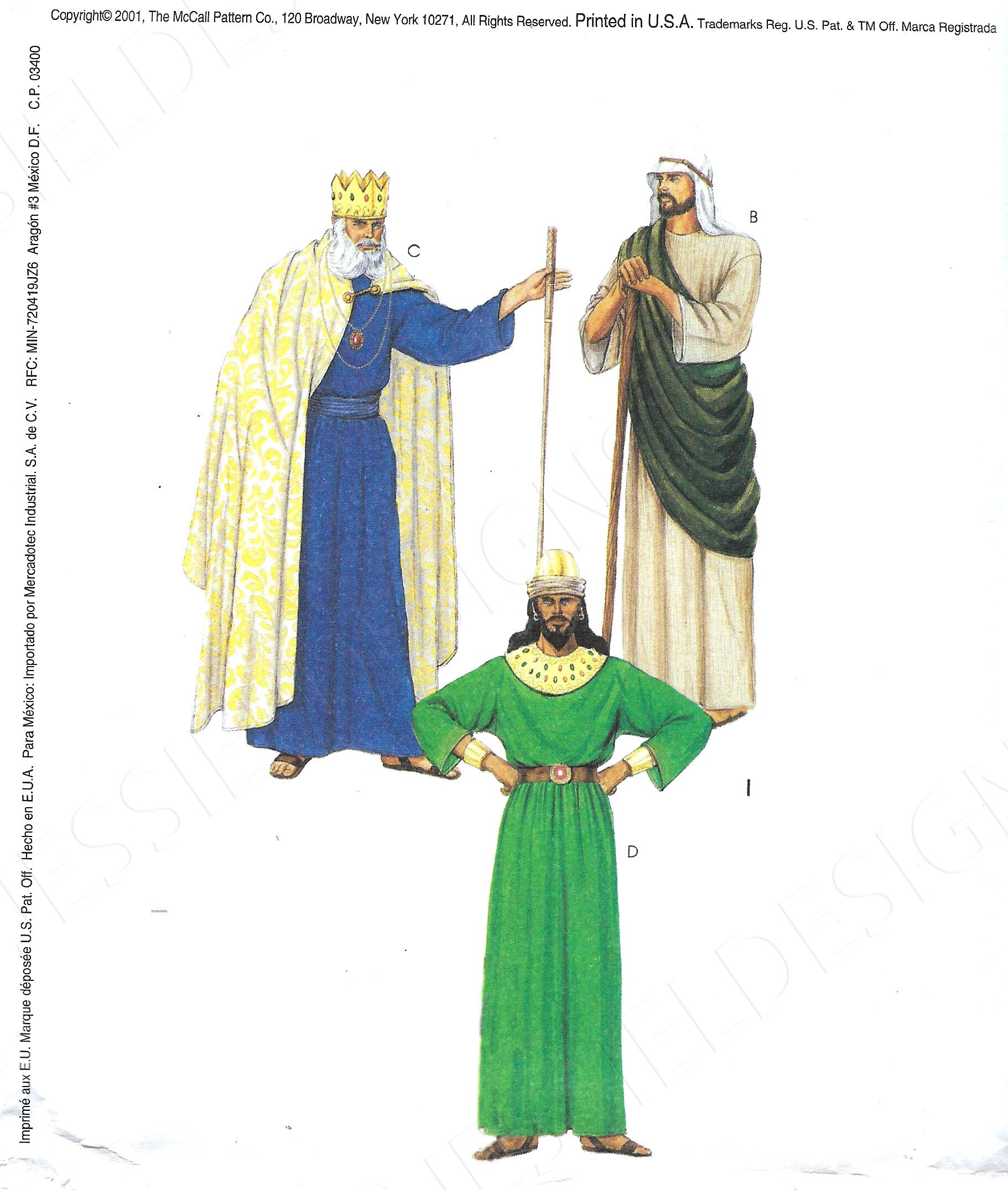 Uncut Mccalls Sewing Pattern 2339 Adult Biblical Costumes 301/2-31 1/2 ...