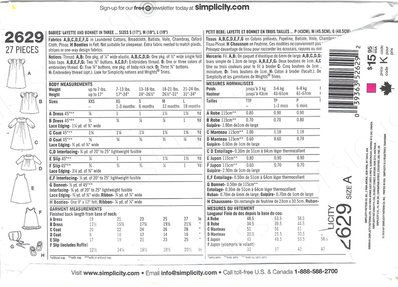 Uncut Simplicity Sewing Pattern 2629 Size XXS-L Vintage - Etsy