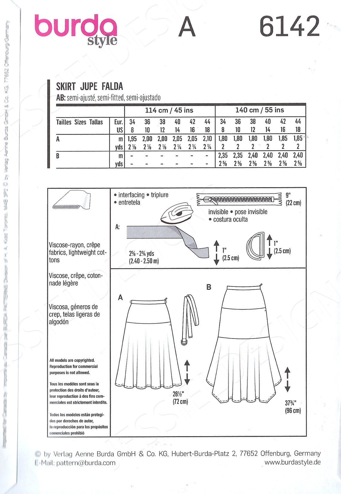Uncut Burda Sewing Pattern 6142 Skirt-upbeat Skirts 2 | Etsy