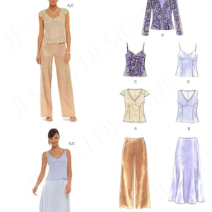 Uncut New Look Sewing Pattern 6558 Misses Blouses Skirts Pants Jacket ...