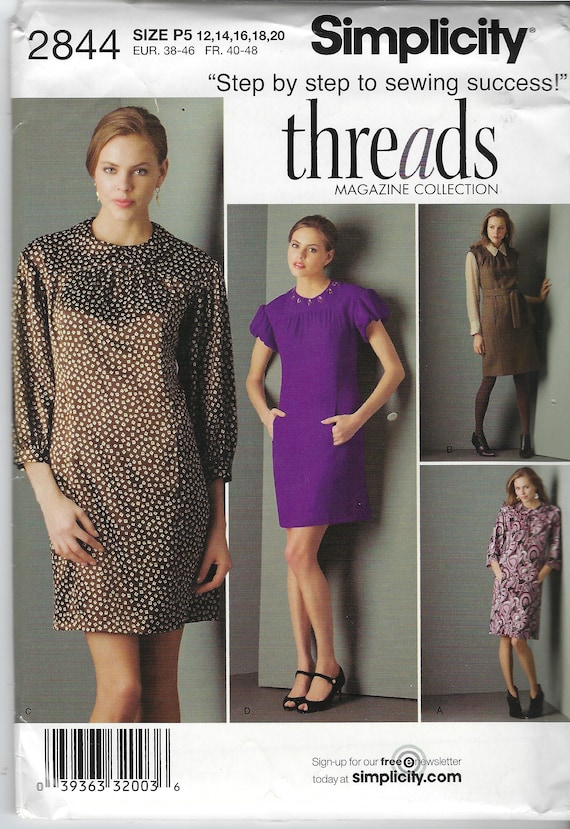 Uncut simplicity sewing pattern 2844 STRAIGHT DRESS Tie Belt | Etsy