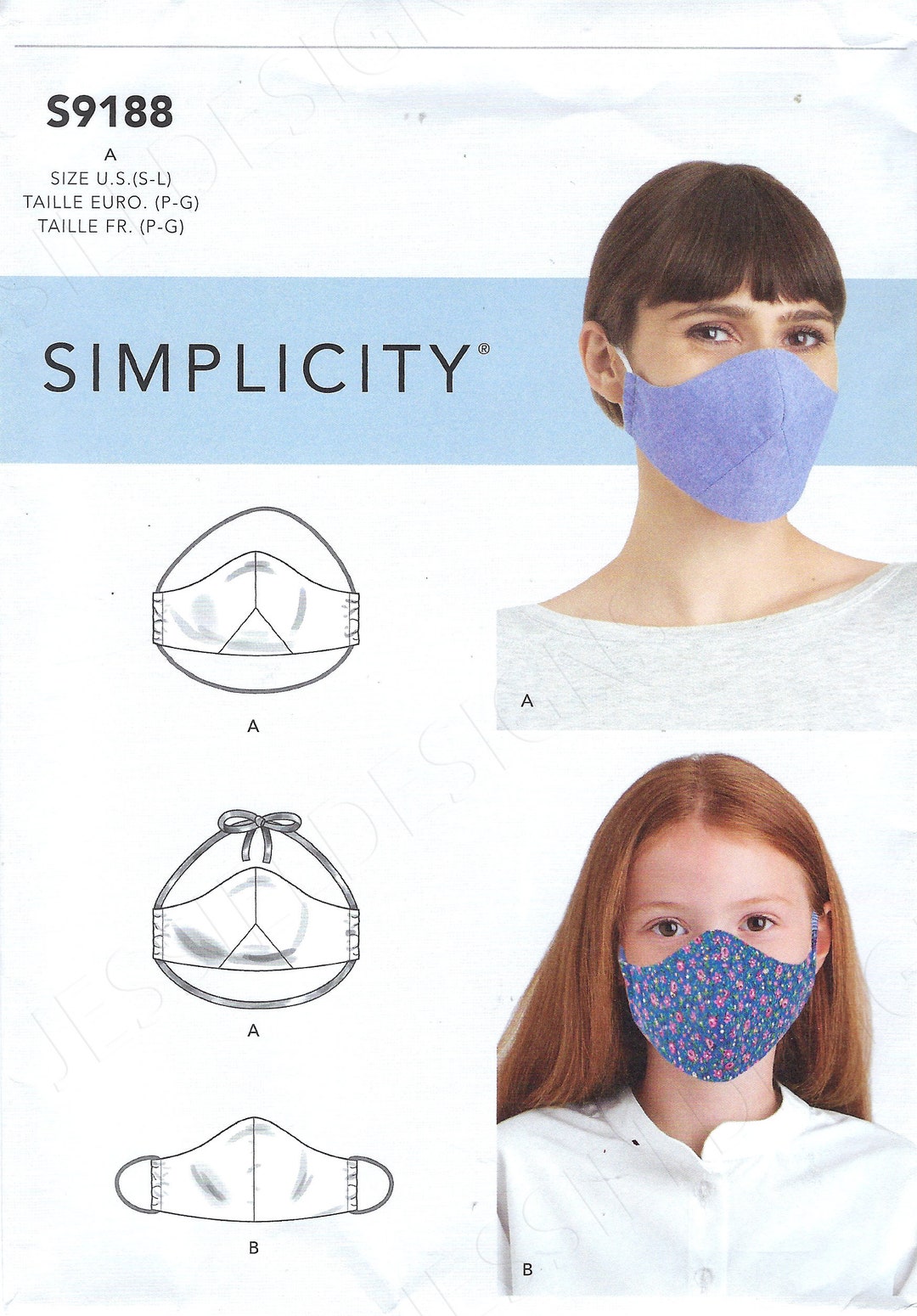 Uncut Simplicity Sewing Pattern 11056 10745 9188 Family Face Covers ...