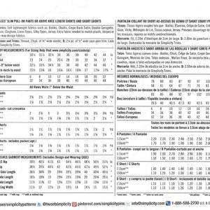 Uncut Simplicity Sewing Pattern 844 1165 Pants Shorts Slim Pull on ...