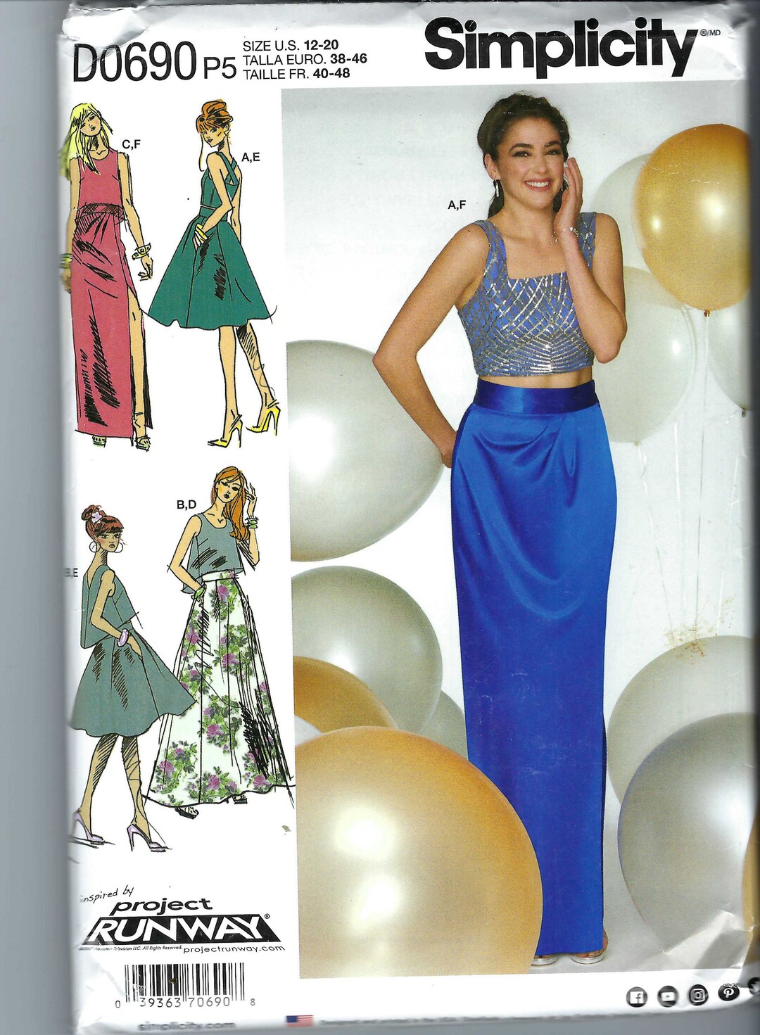 Uncut Simplicity Sewing Pattern 369 690 1099 Misses Full Skirts Slim ...
